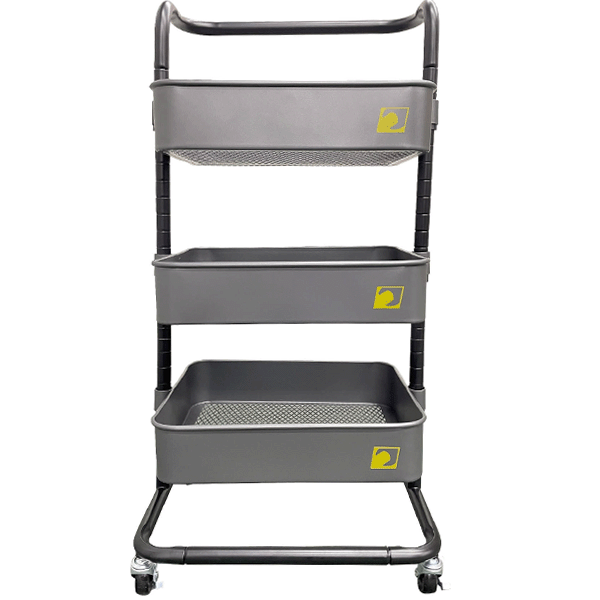 ≫ 商品詳細 ≪ ●工具や日用品を収納する移動式ラック。 ●キャスター付きの3段ラックで移動がラクラクです。 ●収納部はメッシュになっており、任意の高さにセットできます。 ●各段の耐荷重は約10kgで工具など少し重いものも載せることができま...