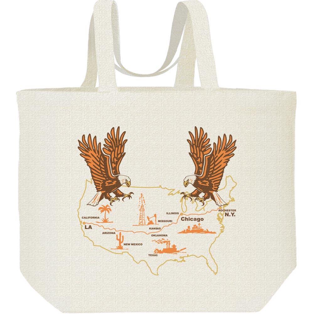 L.AからN.Yへ横断するルートをデザインしています。白頭鷲（ハクトウワシ）はアメリカの国鳥です。　