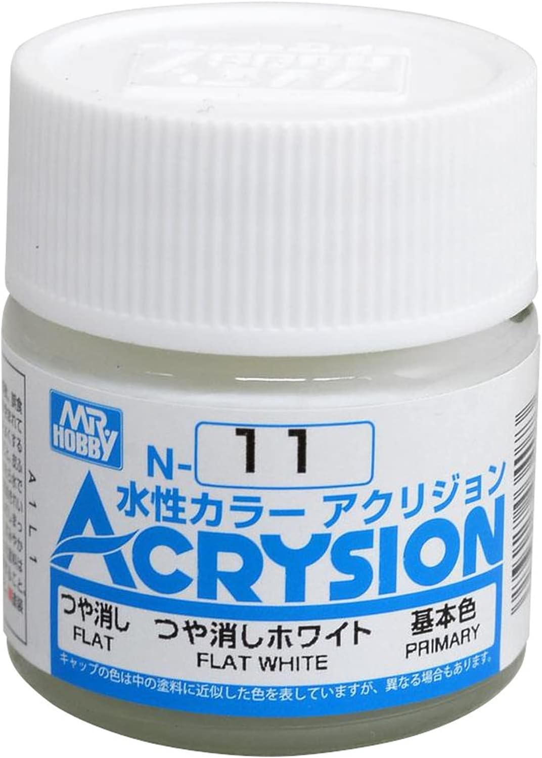 GSIクレオス 「アクリジョンカラー つや消しホワイト つや消し 10ml」 模型用塗料です。 アクリジョンは乾燥時間の遅さや塗膜の弱さ、有機溶剤による臭いの問題を解決し、安全性と塗装環境の改善を目指した新世代の水系エマルジョン塗料です。 ...