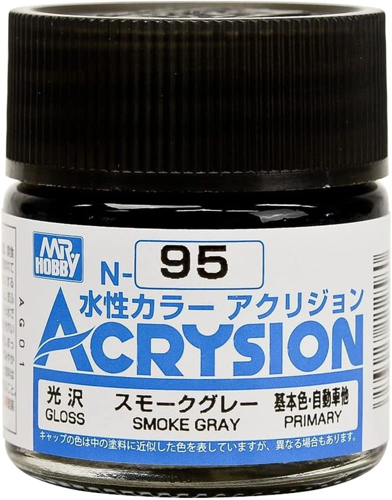 GSIクレオス 「アクリジョンカラー スモークグレー 光沢 10ml」 模型用塗料です。 アクリジョンは乾燥時間の遅さや塗膜の弱さ、有機溶剤による臭いの問題を解決し、安全性と塗装環境の改善を目指した新世代の水系エマルジョン塗料です。 【製品...