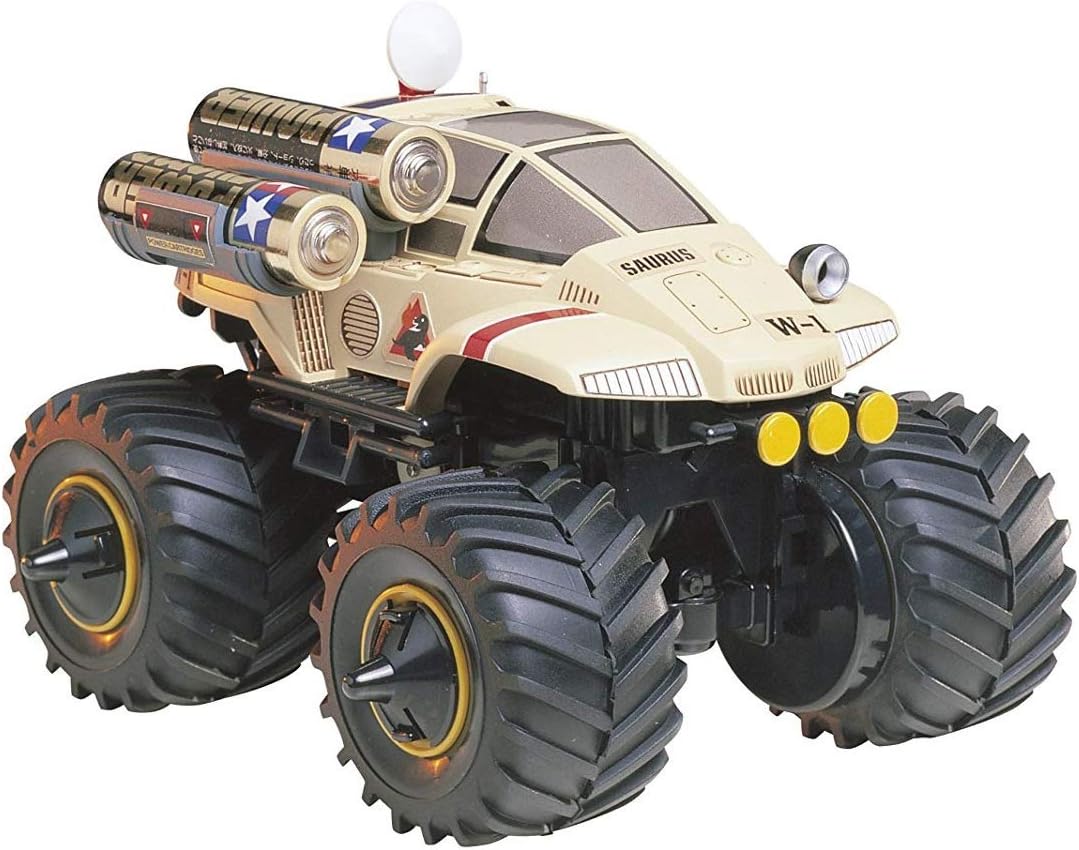 ウイリー走行や片輪走行も楽しめるオフロードマシンのプラスチックモデル組み立てキット。 四駆メカは、モーターをシャーシのセンターにセットしてギヤで前後にパワーを伝えるサイドワインダーギヤトレイン方式。 ヘッドライトや補助ランプ、レーダードーム...