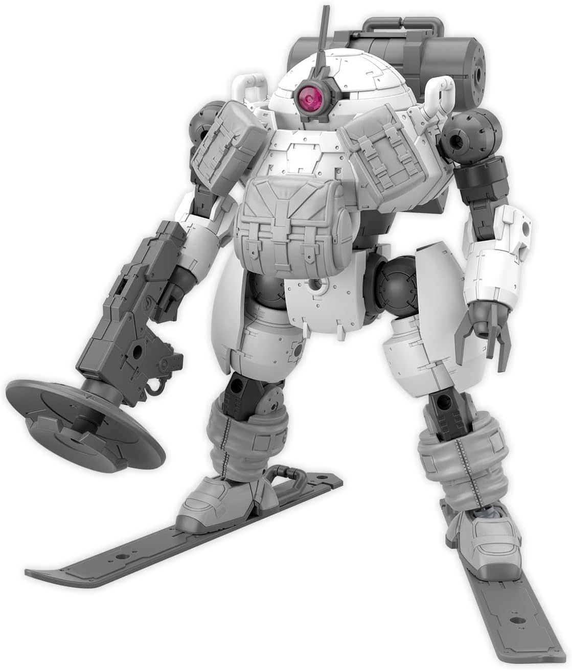 惑星探査を得意とするエグザマクス「ラウンドノヴァ」が登場！ ■武器持ち手と開き手の特徴的な形状のハンドパーツが付属。 ■足底にはスキー板状のパーツを取り付け可能。スキー板状のパーツは腕部にも装着可能。 ■胸部などに取り付け可能なバッグパーツ...