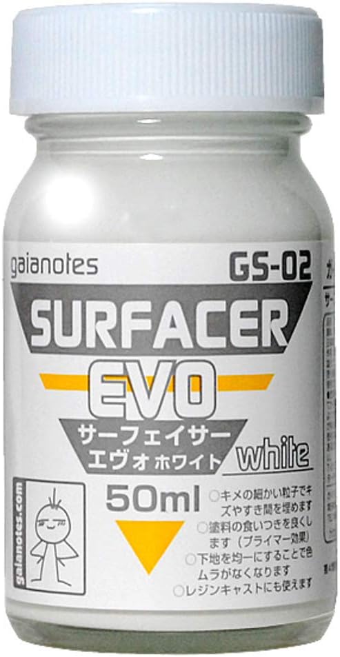 塗装前のプラモデル、レジンキャストの下地仕上げ用塗料です。細かいキズを埋めて塗料の食いつきを良くします。【注意事項】子供の手の届かないところに保存し、誤飲、誤食、いたずらをしないように注意すること。有機溶剤が含まれているので、使用中、使用後...