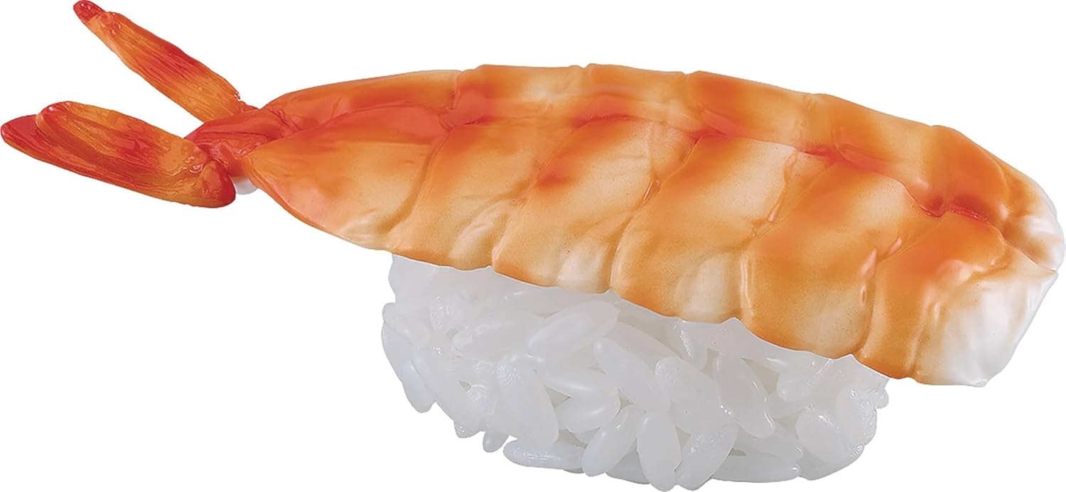 寿司プラモのネタとして海老が登場！ 尻尾を好きな位置で固定できるギミック付。 米粒パーツはシリーズおなじみのシャリランナーを使用。364粒（パーツ）梱包されています。 海老ネタパーツの表面はプリント済み。塗装不要です。 ぜひお好みの角度で尻...
