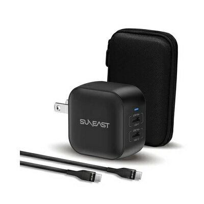 次世代パワー半導体GaN（窒化ガリウム）採用 ○長さ1mのUSB Type-C to USB-Cケーブル付属 ○便利に使える小物ポーチつき ○60W USB-C to USB-C ケーブル(1m) ○高出力かつ軽量小型化を実現 ○PD出力 ...