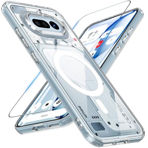 Fin2feel For nothing phone 4a ケース【マグネット内蔵】ガラスフィルム付き クリア 黄ばみなし 指紋防止 耐衝撃 滑り止め ナッシングフォン 4a ケース ワイヤレス充電非対応 nothing phone 4a ...