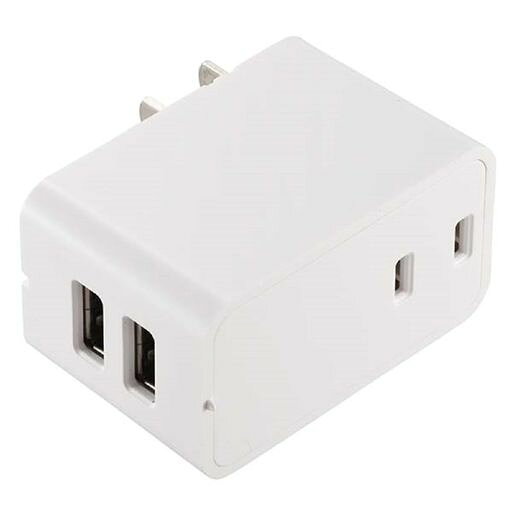 ACコンセント付きUSBチャージャー USB充電ポート2口 ※ 別途対応したUSBケーブルが必要です。(純正品を推奨します。)