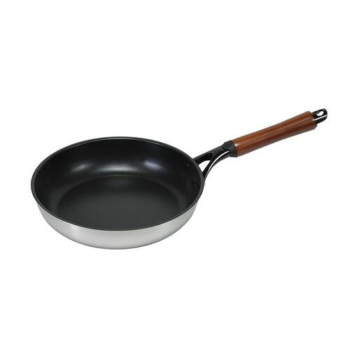 フライ、ソテー、グリドル 製品サイズ:(約)全長45.5x幅25x高さ11cm、鍋の深さ/5cm 製品重量:(約)0.68kg 表面加工:内面/ふっ素樹脂塗膜加工、素材・材質:本体/ステンレス鋼、アルミニウム合金、取っ手/天然木、寸法:24...
