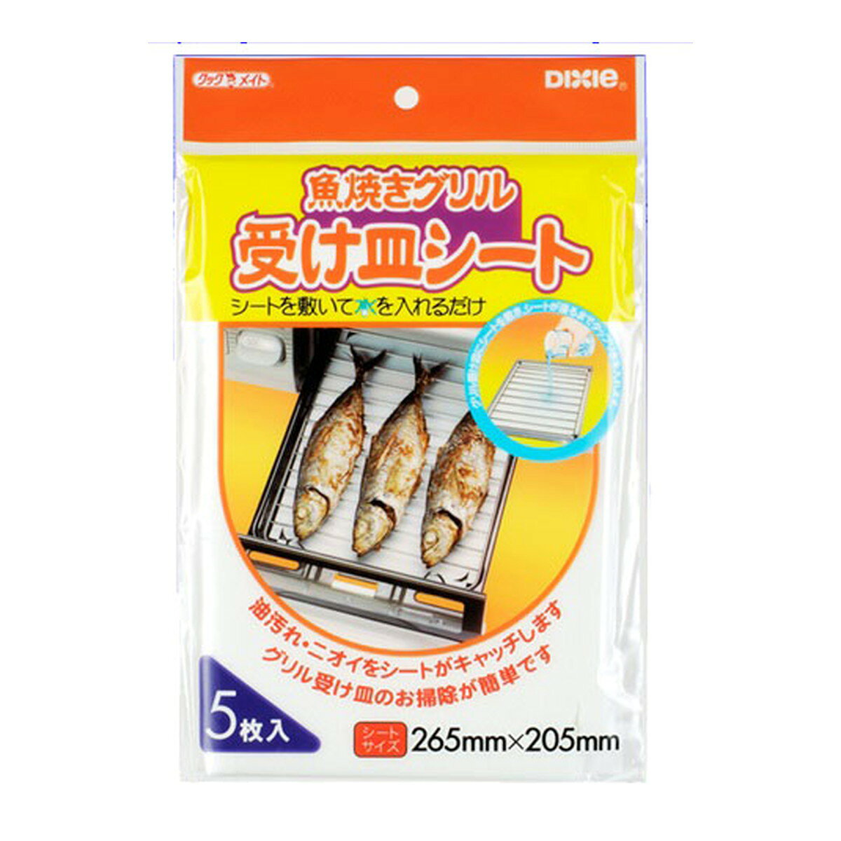 商品名：日本デキシー 魚焼きグリル 受け皿 シート 5枚入内容量：5枚入JANコード：4902172602357発売元、製造元、輸入元又は販売元：日本デキシー原産国：日本商品番号：101-m001-4902172602357商品説明・油汚れ...