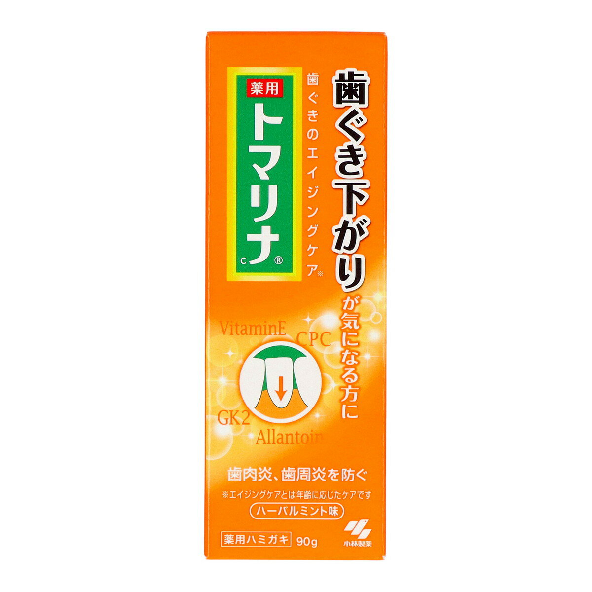 商品名：小林製薬 薬用 トマリナ 90g ハーブミント 医薬部外品 歯茎のための薬用ハミガキ内容量：90gJANコード：4987072023716発売元、製造元、輸入元又は販売元：小林製薬原産国：日本区分：医薬部外品商品番号：101-g00...