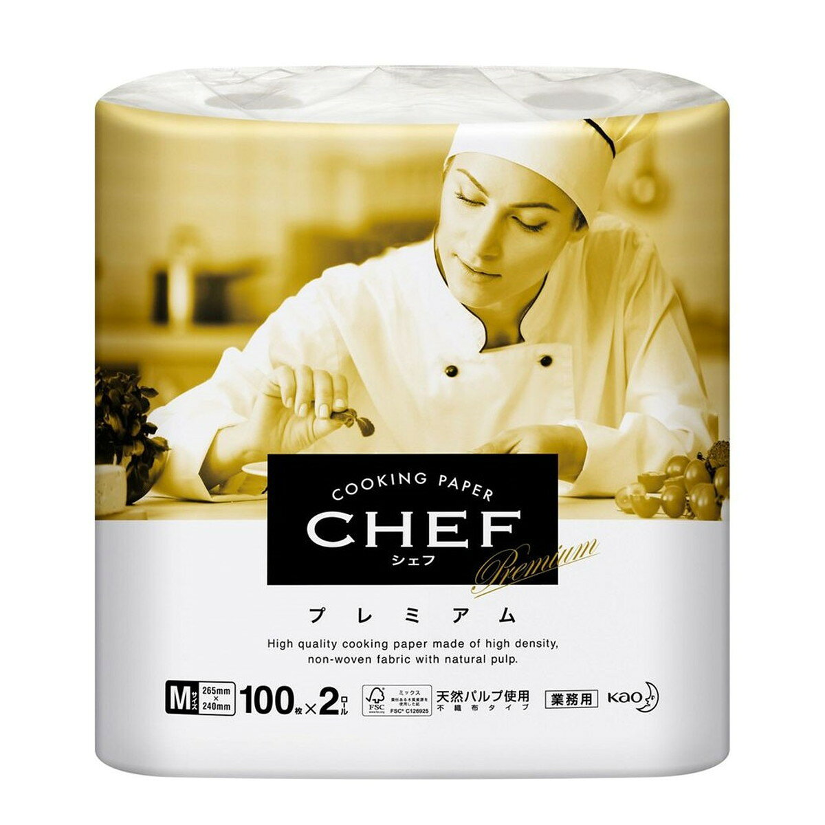 商品名：花王プロフェッショナル Kao CHEF シェフ プレミアム M 業務用 100枚×2ロール入内容量：100枚×2ロールJANコード：4901301377029発売元、製造元、輸入元又は販売元：花王プロフェッショナルサービス原産国：...