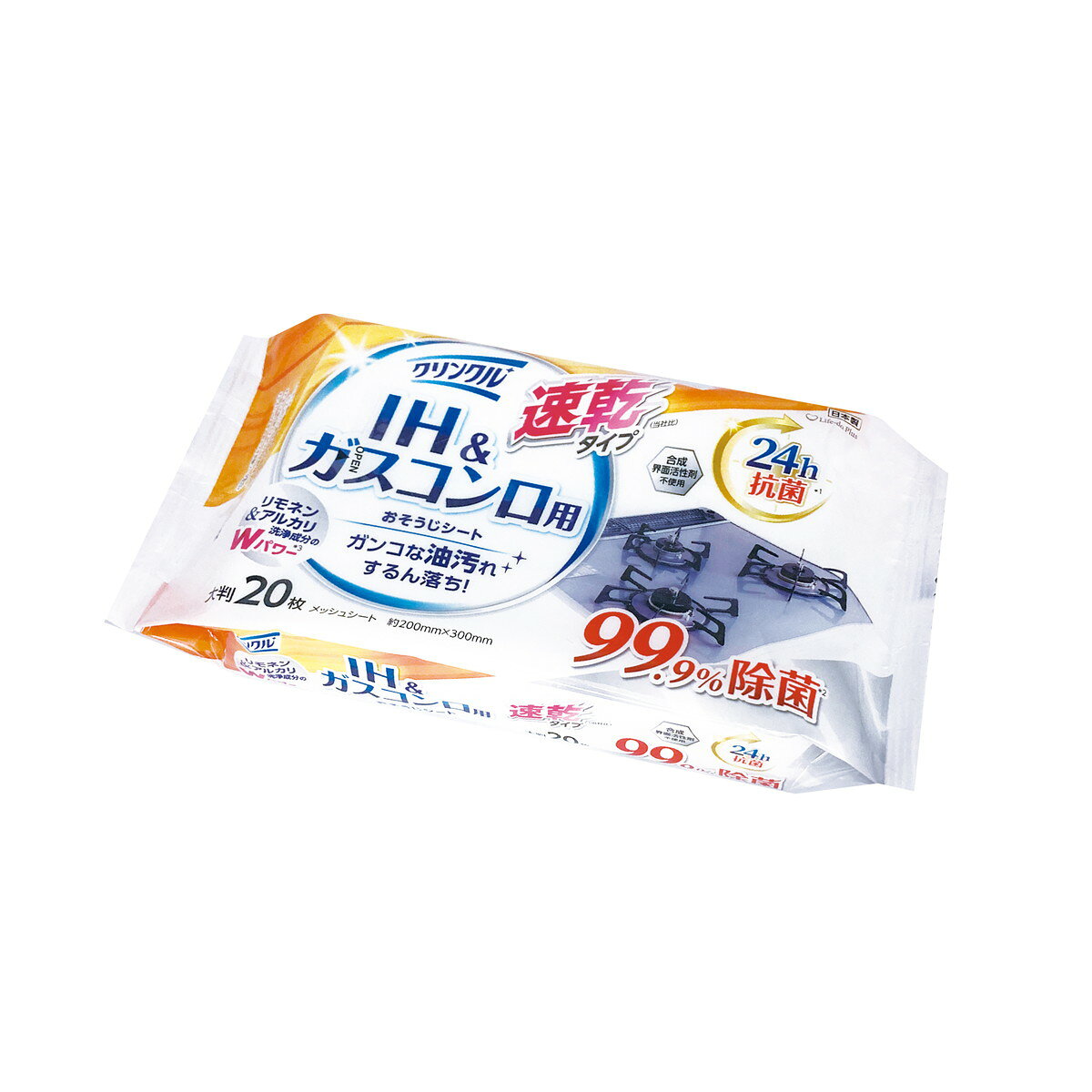 商品名：Life-do.Plus ライフ堂 クリンクル IH・ガスコンロ用 おそうじシート 24h抗菌 速乾 20枚入内容量：20枚JANコード：4589506150601発売元、製造元、輸入元又は販売元：Life-do.Plus商品番号：...