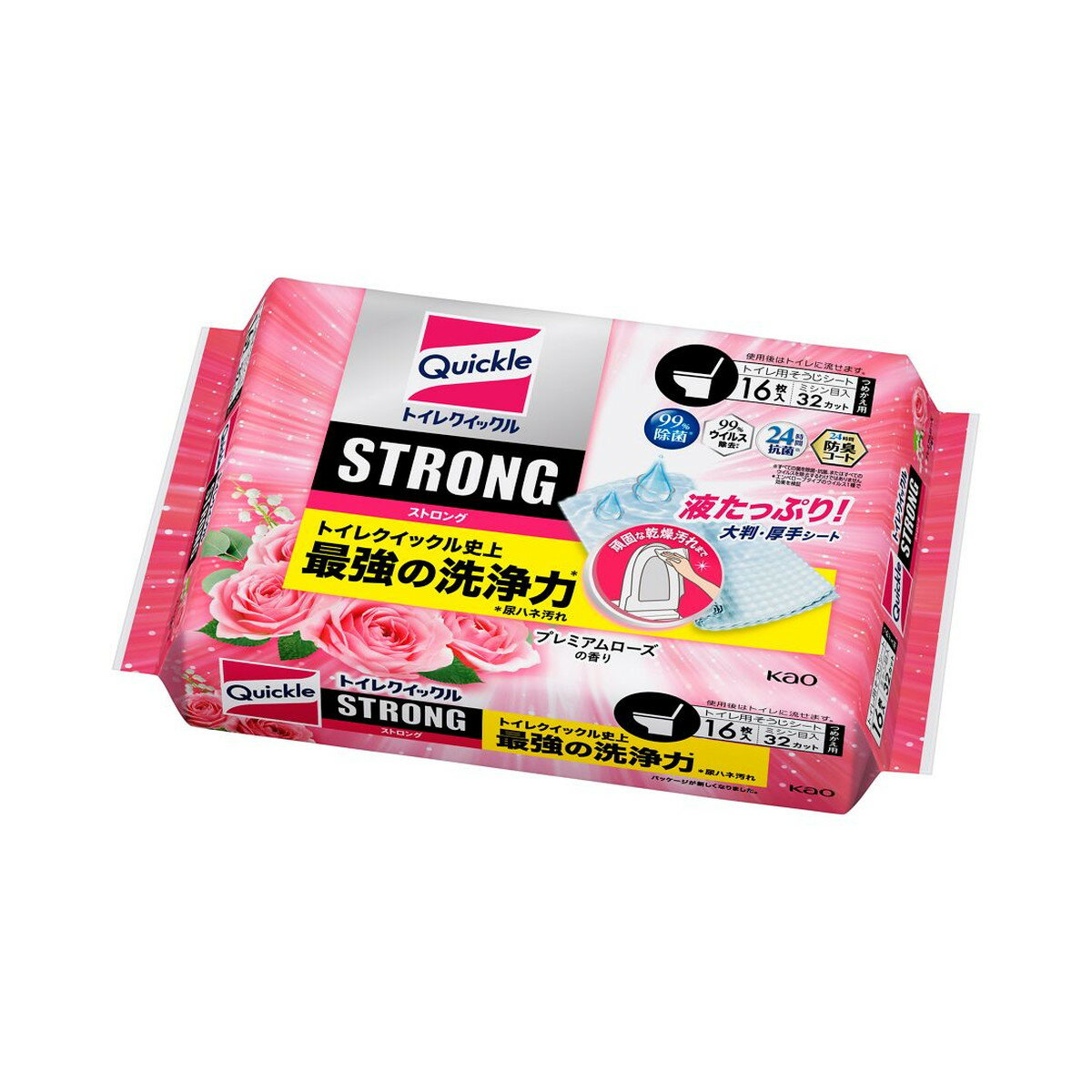 商品名：花王 Kao トイレクイックル ストロング プレミアムローズの香り つめかえ用 16枚 トイレ用そうじシート内容量：16枚JANコード：4901301417695発売元、製造元、輸入元又は販売元：花王原産国：日本商品番号：103-r...