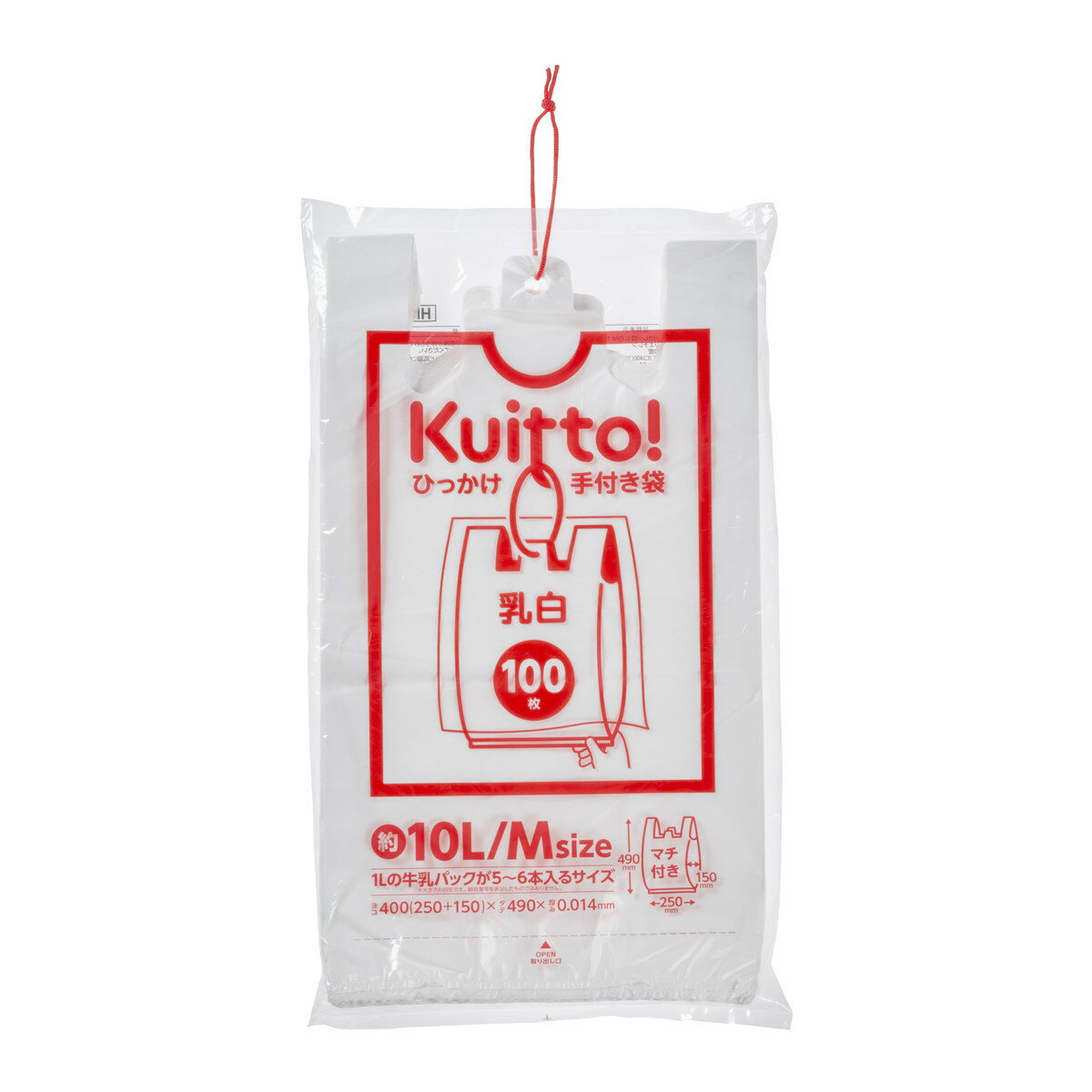 商品名：ジャパックス HMR03 Kuitto! ひっかけ 手付き袋 乳白 M 約10L 100枚 レジ袋 ゴミ袋内容量：100枚JANコード：4521684273048発売元、製造元、輸入元又は販売元：ジャパックス原産国：ベトナム商品番号...