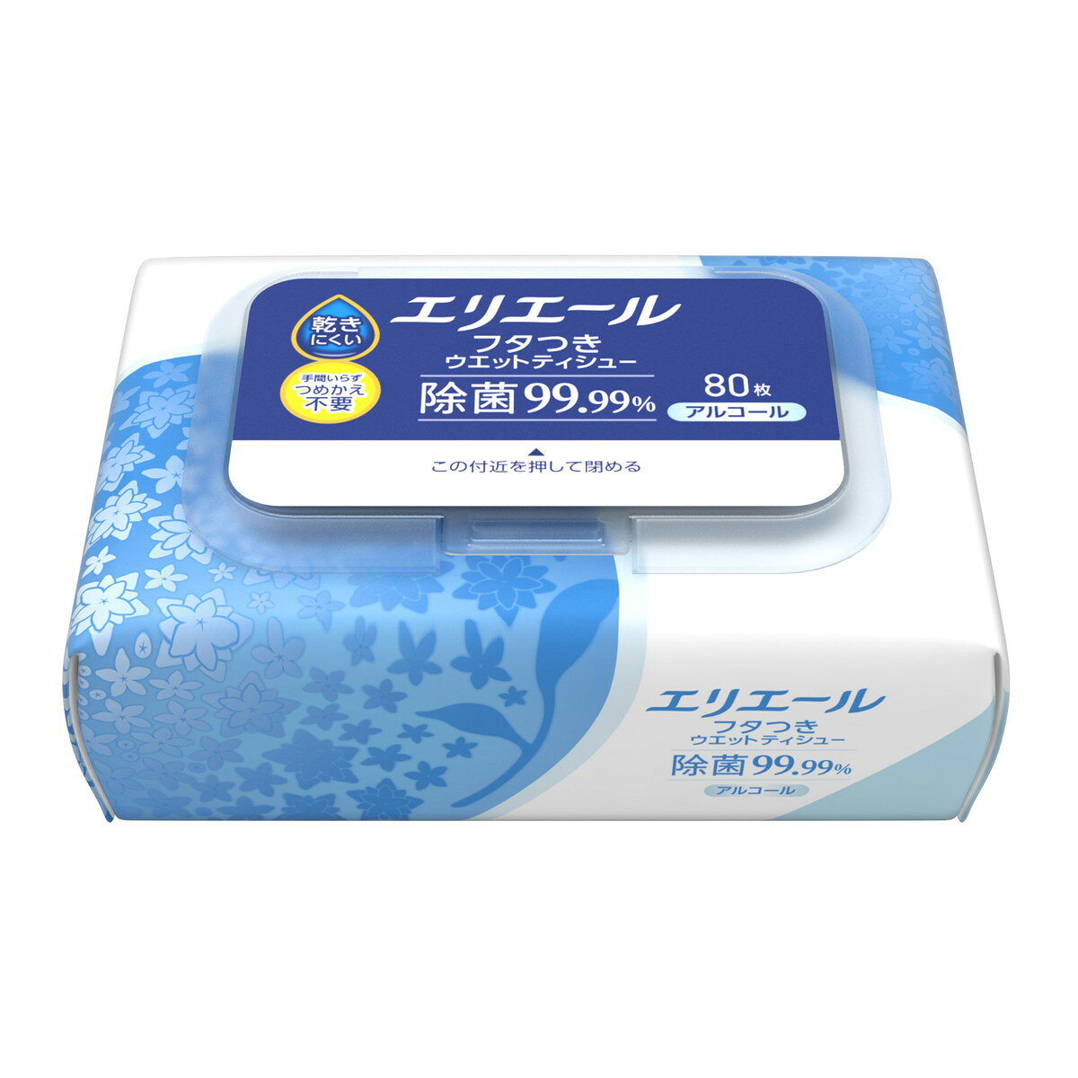 商品名：エリエール フタつき ウエットティシュー 除菌 99.99% アルコールタイプ 80枚 大王製紙内容量：80枚JANコード：4902011123074発売元、製造元、輸入元又は販売元：大王製紙原産国：中華人民共和国商品番号：101-...