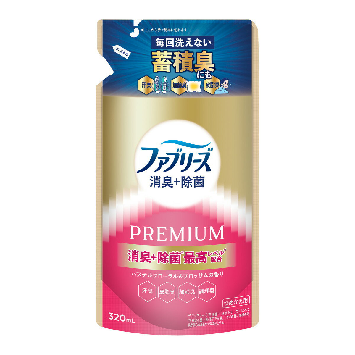 商品名：ファブリーズ 消臭+除菌 プレミアム パステルフローラル&ブロッサムの香り つめかえ用 320mL P&G内容量：320mLJANコード：4987176386441発売元、製造元、輸入元又は販売元：P&G原産国：日本商品番号：101...