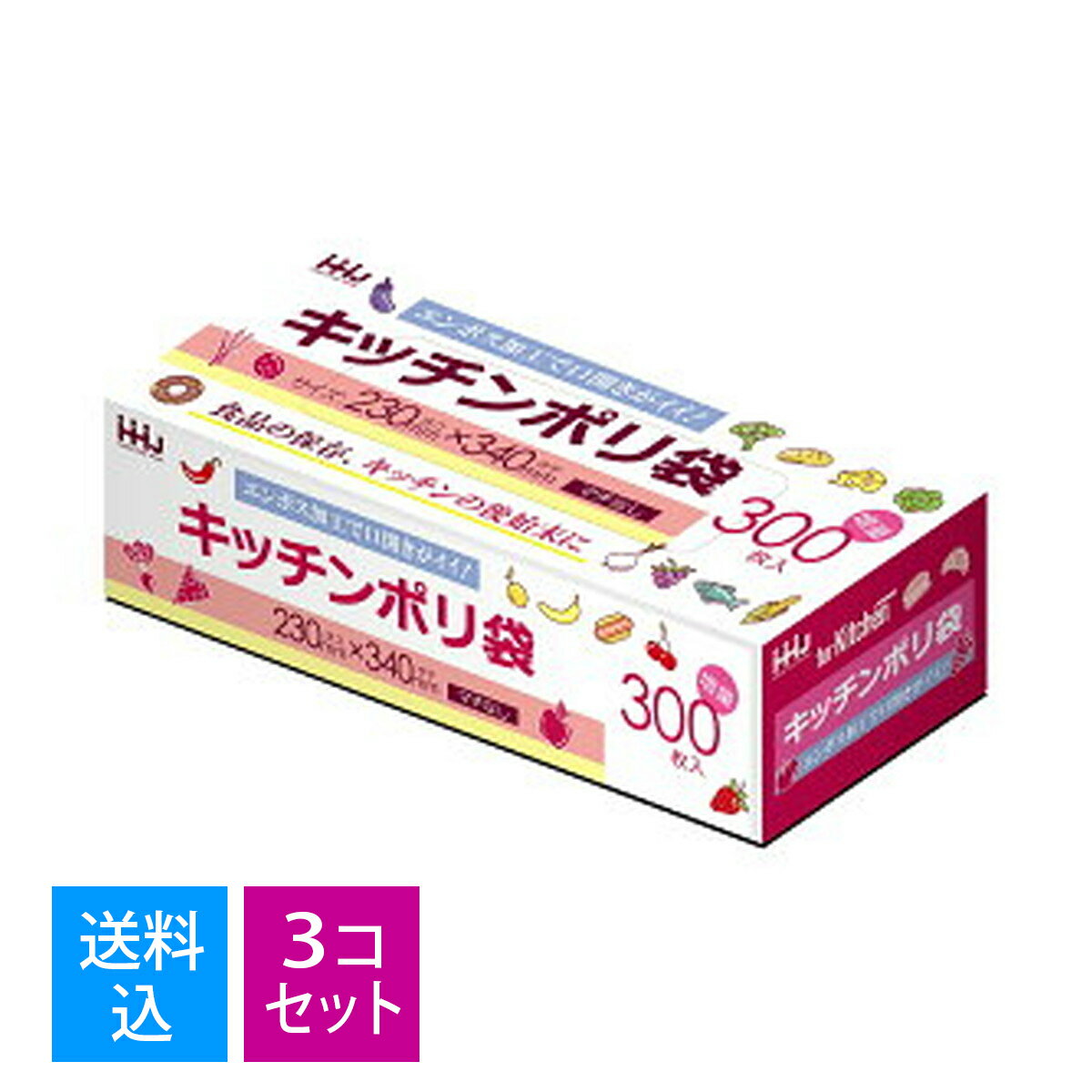 商品名：ハウスホールドジャパン KB22 キッチン ポリ袋 増量 300枚入内容量：300枚JANコード：4580287322454発売元、製造元、輸入元又は販売元：ハウスホールドジャパン株式会社原産国：ベトナム商品番号：101-r003-...