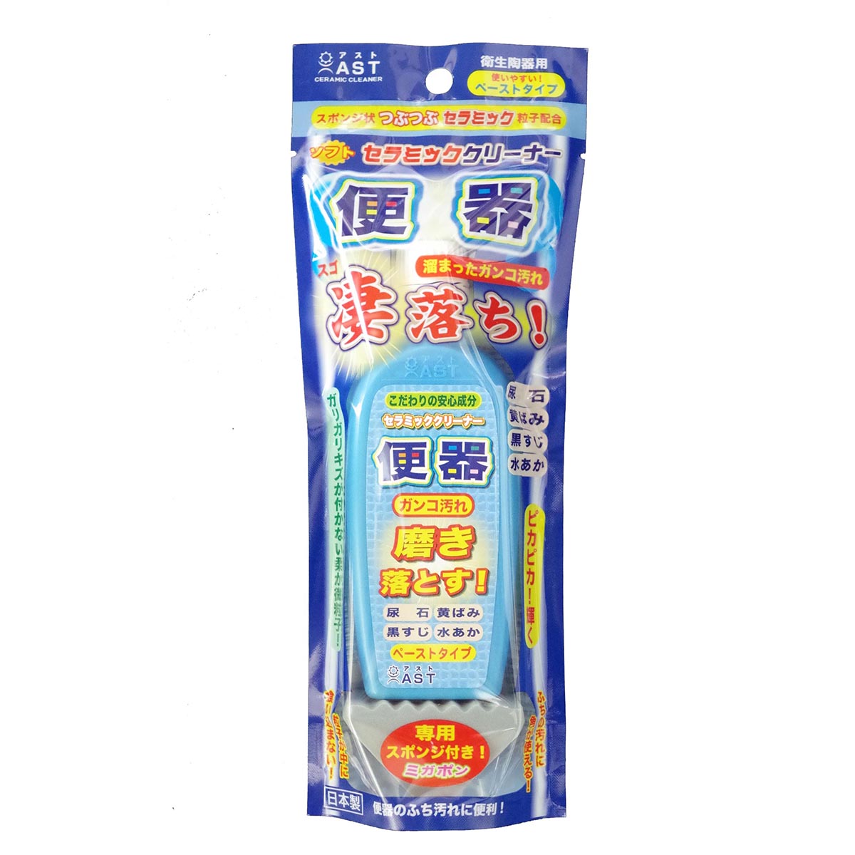 内容量：160gJANコード：4995742003463発売元、製造元、輸入元又は販売元：株式会社アスト原産国：日本ブランド：アストセラミックス粒子が便器の頑固な汚れをきれいに落とす便器の表面にザラザラやガチガチにこびりついた、頑固な尿石、...