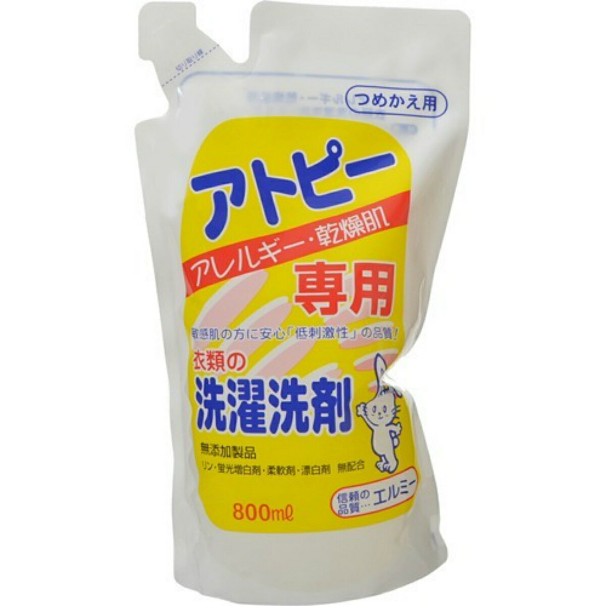 商品名：コーセー エルミー洗剤 アトピー専用 衣類の洗濯洗剤詰替用 800ml 無添加 低刺激の洗剤JANコード：4983239396402発売元、製造元、輸入元又は販売元：株式会社コーセー原産国：日本商品番号：101-r001-49832...