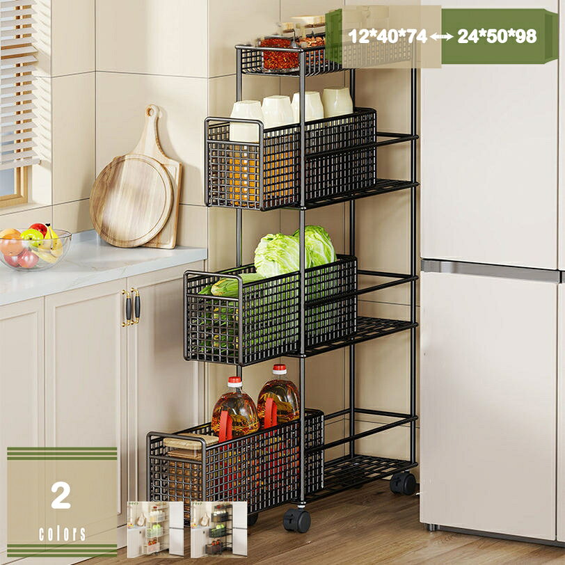 メイン素材：炭素鋼サイズ：3段*高さ74cm 4段*高さ98cm■サイズ・重量は測定誤差や個体差がある場合があります。■【移動に楽々】4個のキャスターを設けており、しっかり固定設置もできます。360度回転式キャスター付きなので、移動はもちろ...