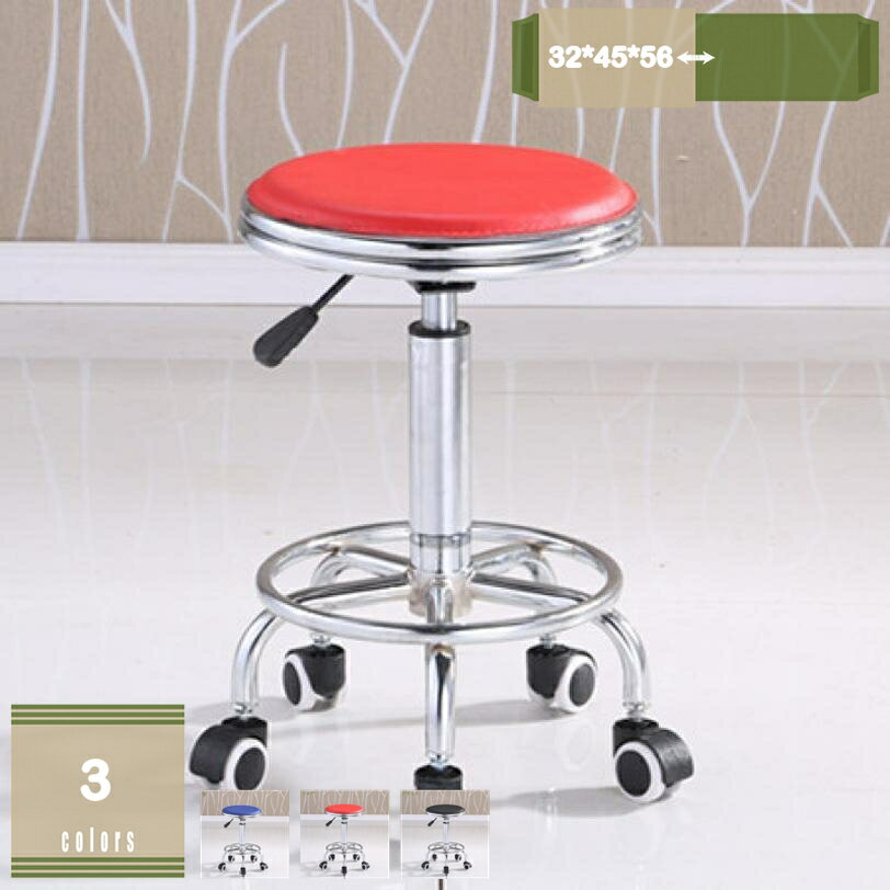 メイン素材：メタルサイズ：(約)幅32×高さ45~56cm（座面の高）材質：スチール/PUレザー/中材にウレタン；高さ調整＆360度回転：360°回転するので、向きの変更やチェアへの乗り降りがしやすくなっています。座面下のレバーで、簡単に高...