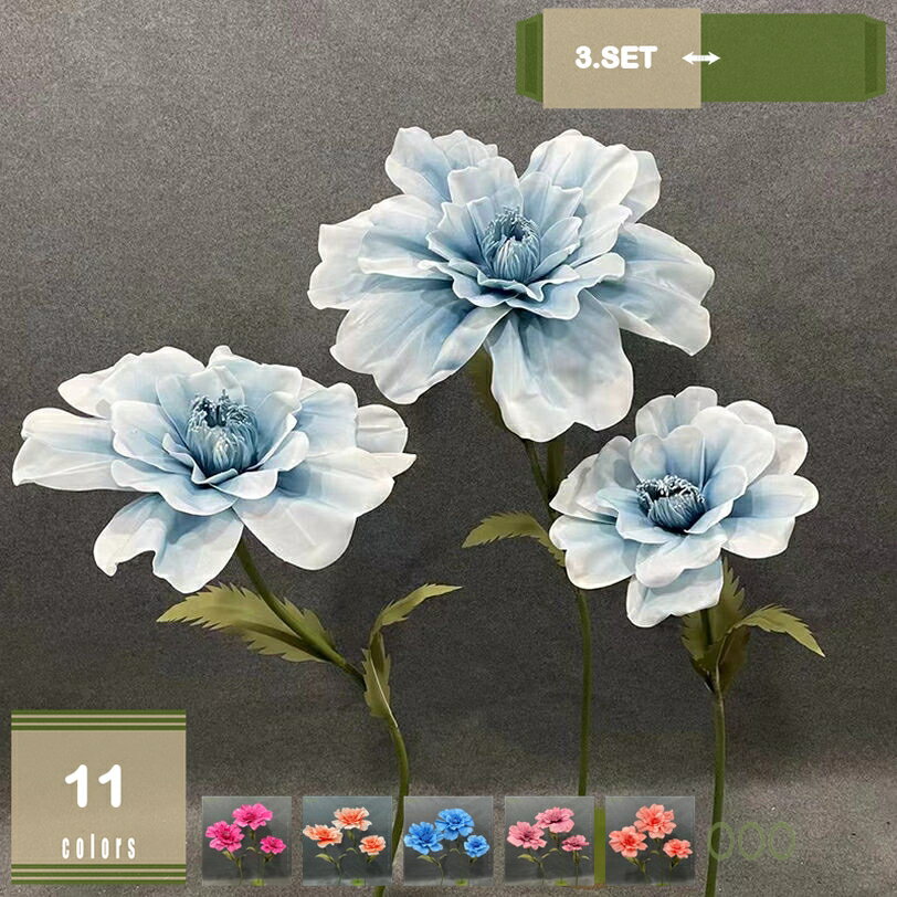 メイン素材：紙、鉄3輪セット、 花輪の直径約：40/50/70CM + 高 約：100/120/140CM。【商品のサイズは写真をご参照ください。】画像効果を得たいのであれば、手作業での組み立てが必要です。花びらの位置を微調整なさってくださ...