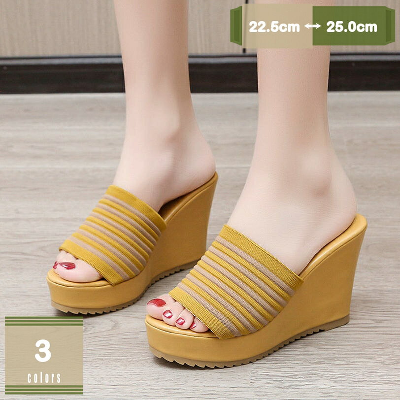 表地：スエードメイン素材：スエードさっと履ける柔らかな履き心地のヒール部分が約10cnの厚底サンダルでオープントゥスタイルなのでネイルも上品に魅せてくれます♪軽量ラバーソール仕様なので、足に負担がかからず長時間履いていても疲れにくいです♪ ...