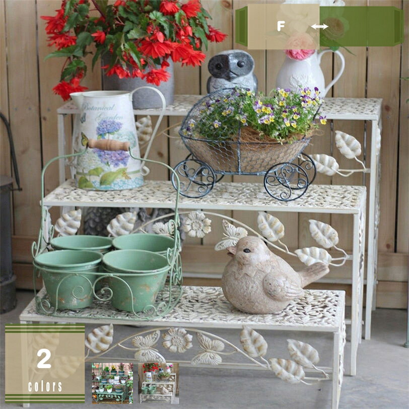 メイン素材：鉄【商品詳細】サイズ：長さ×幅×高さ：70*26*25cm、75*26*45cm、80*26*65cm（スタッフ採寸のため、若干の誤差が生じる場合がございます）【材質&デザイン】ガーデンラック全体が防錆塗装鉄パイプのデザインにな...