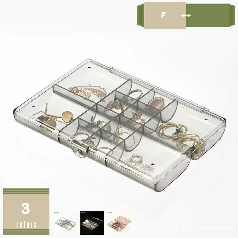 メイン素材：プラスチック★【高品質の素材】良質なアクリル素材を採用し、アクセサリーボックスに贅沢感を与えます。透明なストレージボックスは、多くのアクセサリーの中で、一目で欲しいものを見つけることができ、時間を節約できます。★【便利で収納しや...