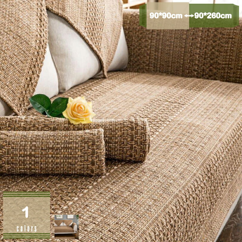 【クリックして他のサイズを選択してください】110*210cm90*240cmメイン素材：綿麻製素材：綿と麻：快適で通気性に優れて、さらりとした柔らかい肌触りになります。模様替えにも便利なソファカバー。好きな色を敷くだけでお部屋の雰囲気が変...