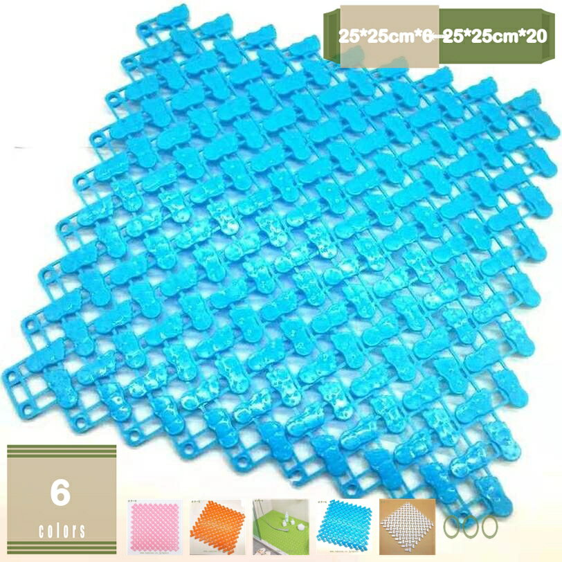 メイン素材：PVC★　素材：PVC サイズ：約25*25cm（4枚 / 6枚 / 8枚 / 10枚 / 12枚 / 15枚 / 18枚 / 20枚）　 　【滑り止め】お年寄り・子供・妊婦さんなど、ご家族の転倒防止におすすめです。風呂マットは...