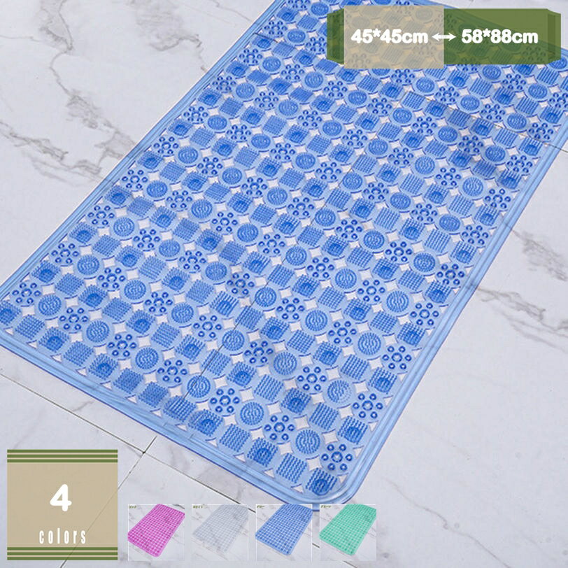 メイン素材：PVC★　素材：PVC　サイズ：約36*69cm 46*77cm 58*88cm 45*45cm 【高速排水】排水口が大きくて、髪や泡が溜まらない、素早く流されます。使用後、シャワーヘッドで直接洗って、自然乾燥すればいいです。わ...
