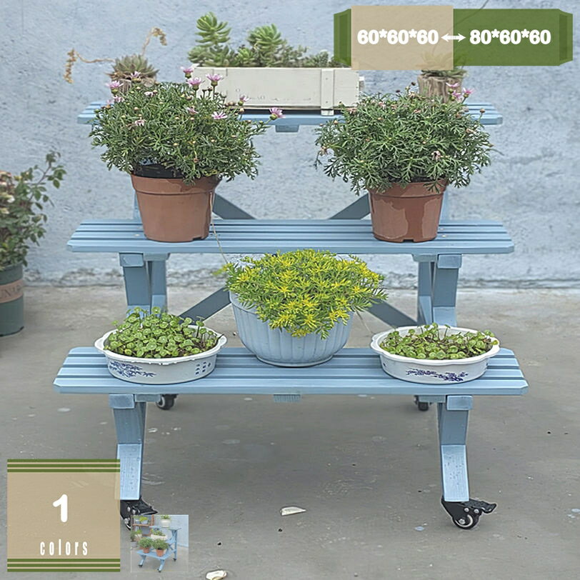 メイン素材：木【ガーデンフレーム】サイス(約)：幅60*奥行60*高さ60cm　 幅70*奥行60*高さ60cm　 幅80*奥行60*高さ60cm　　 キャスター付き【天然木を使用】環境に優しい水性塗料を使用しています。【三層フラワースタン...