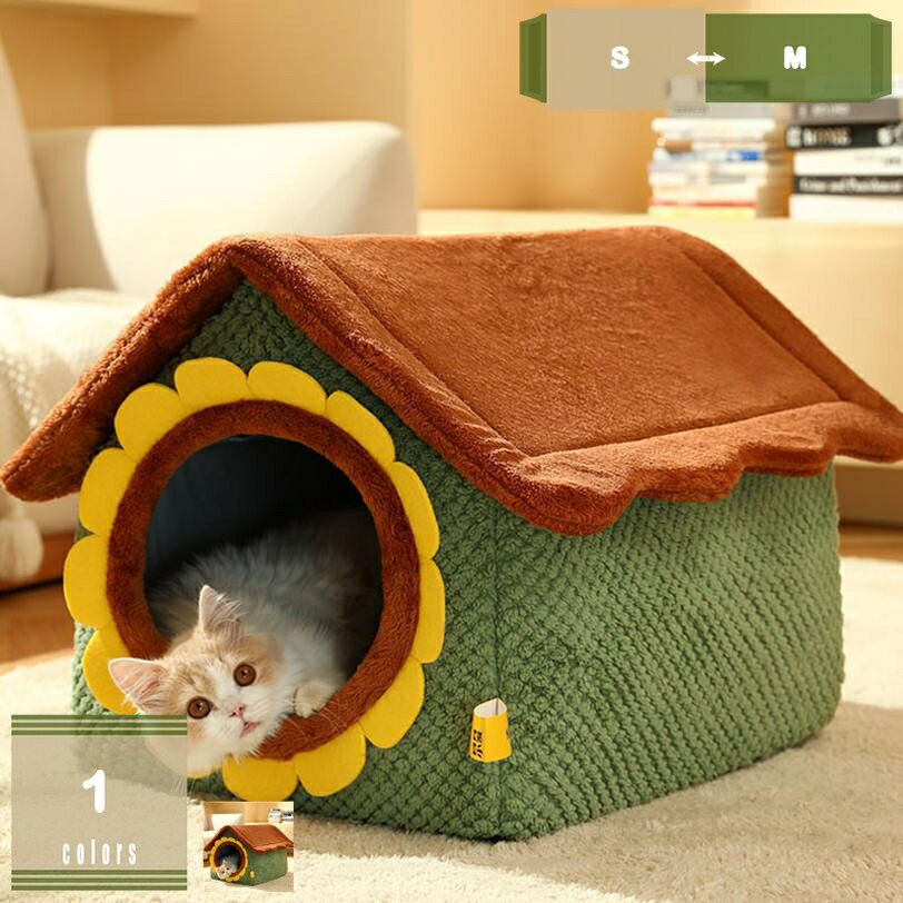 表地素材：パイル地内部素材：パイル地詰め物素材：スポンジ【防寒保温】ドーム型の猫ベッドは入り口が狭く、外からの風を効果的に防ぐことができます。外側のもふもふ絨毛は猫ちゃんのペットを暖かく包み込みます。寒い冬でも暖かさを保つことができます。【...
