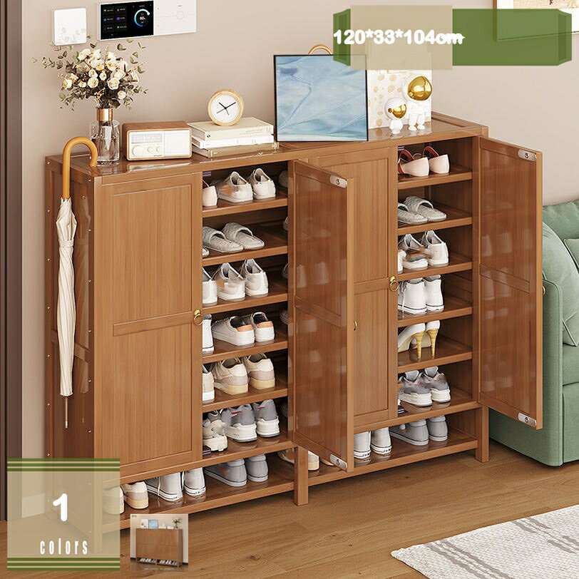 メイン素材：竹【頑丈で耐久性】シューズラックの素材は天然竹と密度ボードの組み合わせで、長時間使用しても変形しないように安定して耐久性があります。無ホルムアルデヒド・無臭気なので、ご年配の方や小さなお子様のいるご家庭でも、安心安全にお使い頂け...