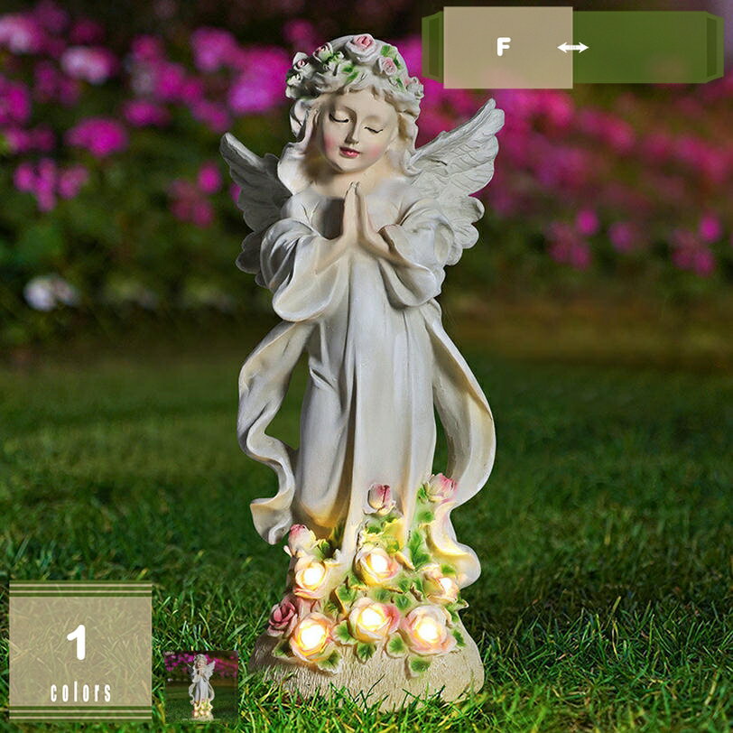 メイン素材：レジン★ガーデンオーナメントは技術の優.れた技師によって成型して、手描きで制品のすばらしさを明らかにします。★ソーラー照明：ソーラーパネルを搭載したソーラーパワーLEDガーデンライトは、朝にエネルギーを吸収し、太陽が沈むと点灯し...