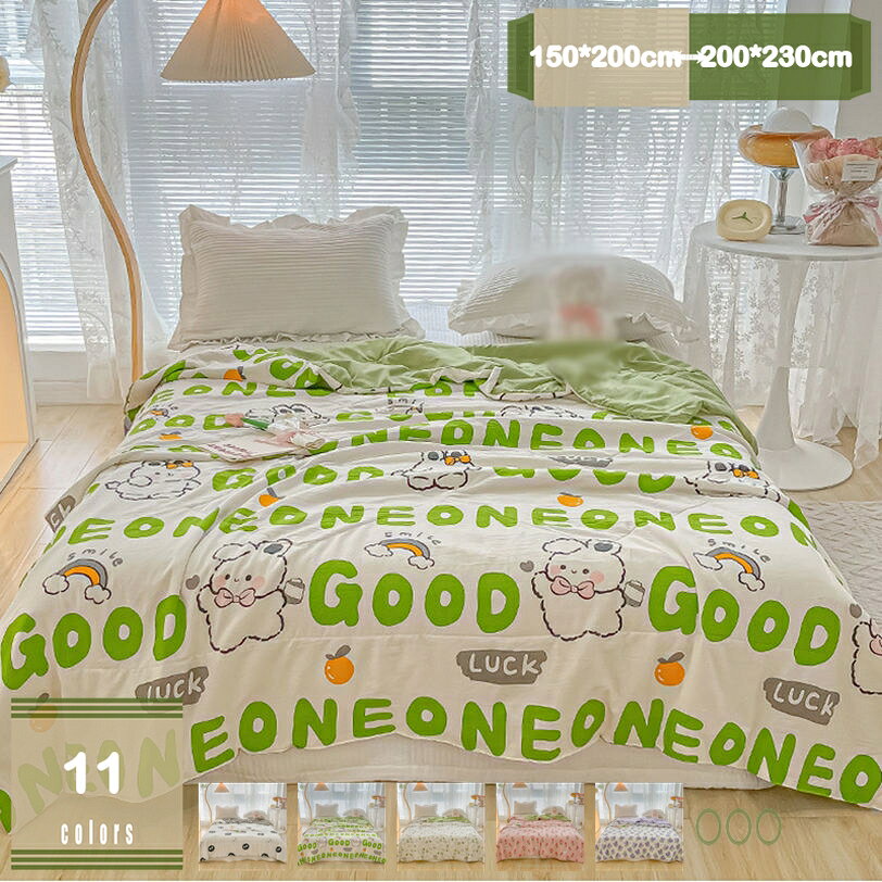 メイン素材：綿・コットン【サイズ】▲150*200cm(単品)　▲200*230cm(単品)●【スタイル】北欧、韓風、INS風●【素材/生地】コットン・綿●【品質いい素材を採用】夏の軽量コンフォーターは綿生地で作られています。 なめらかさ、...