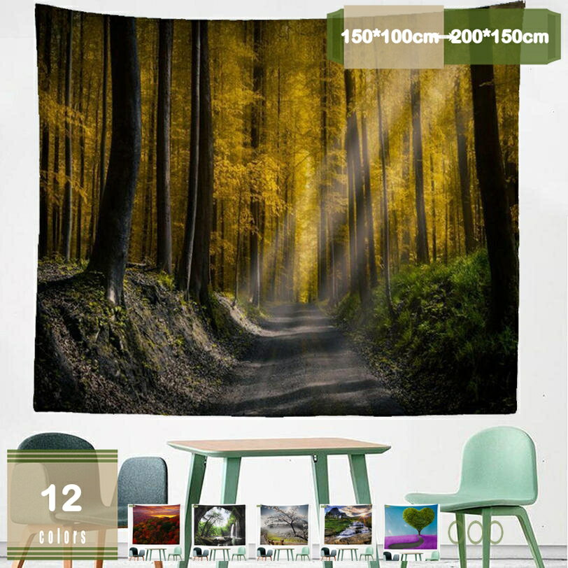 メイン素材：ポリエステル【材質】 生地密度の高いポリエステル地、紙ポスターと違って簡単に破れません。無痕フックで簡単に固定できます。【おしゃれなデザイン】癒しの自然風景をモチーフにした新しいパターンのデザインとするタペストリーです。掛けた瞬...