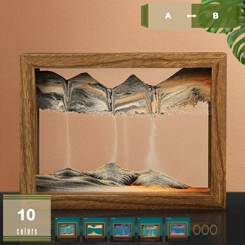 メイン素材：ガラス【商品名】：サンドピクチャー【サイズ】●A=長さ（21.5cm）高さ（16.5cm）　 B=長さ（25.5cm）高さ（20.5cm）　ご注意：サイズAは回転しないタイプ、サイズBは回転するタイプです。【素材】ガラス。【絶妙...