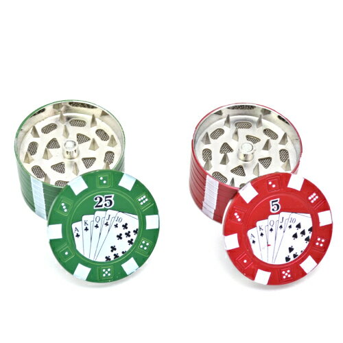 手巻き煙草用　タバコミキサー。 アルミ合金を削り出し加工したミキサーで効率よくタバコを粉砕する。 内側中央にマグネットロックが付いていますので、大変便利です。 チップ柄でおしゃれなインテリアとしても。 【使い方】 1）　3つに分割できます。...