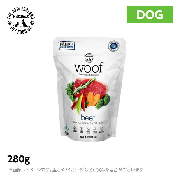 商品名 WOOF ワフ フリーズドライ ドッグフード ビーフ 280g 　　 内容量 280g 　　 商品詳細 飼育時に成長ホルモン、抗生剤、サプリメントなどを使用していない、安心安全のニュージーランド産原材料を使用しています。 安心・安全...