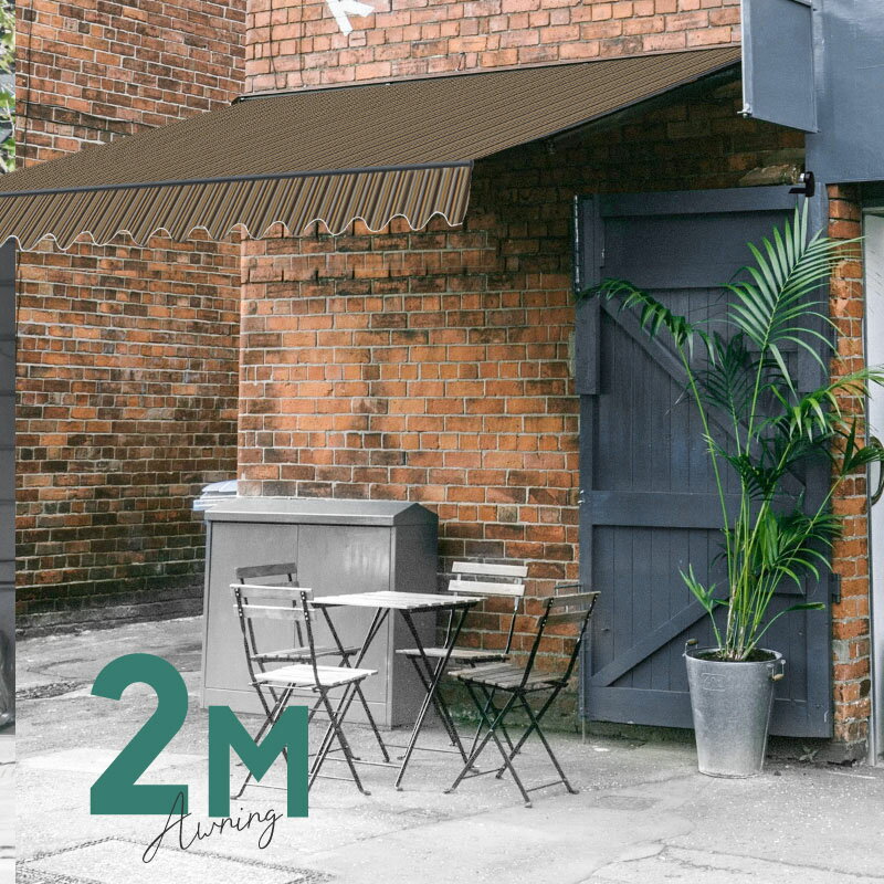 商品説明お手頃な価格で高品質。人気のオーニングテント。幅2メートル、最大張り出し時1.5メートル。テントの傾斜角度が調整できます。（左右のボルト2本で調整します）巻き上げトラブルの少ないパンタグラフ式でスムーズに折りたたみが可能です。頑強な...