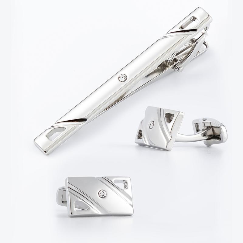 2個セット・素材: 合金・スタイル: オフィス・対象: ユニセックス・形状: 幾何学模様・装飾: ホワイトクリスタルラインストーン・純度: 天然・種類: カフスボタン