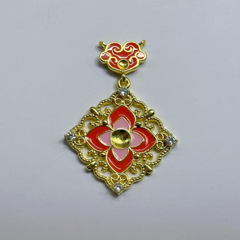 ・素材: 銅・加工: 電鍍・種類: 祥雲七宝ペンダント空枠6mm 3mm, 祥雲七宝イヤリング空枠5mm・スタイル: 中国風・スタイル分類: 文芸レトロ・流行要素: 招き猫・流行要素分類: 民族風/国風