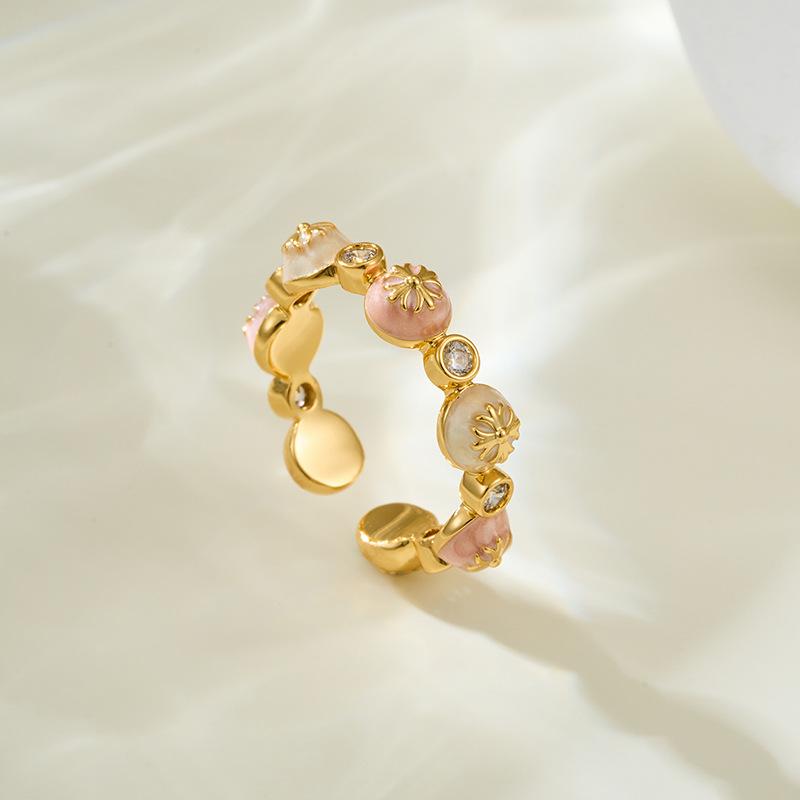 ・カテゴリ: リング・タイプ: オープンリング・素材: 銅・加工: エナメル・デザイン: 幾何学、円形、ビーズ・スタイル: ドーパミンカラー、ライトラグジュアリー、ファッション、通勤・着用部位: 人差し指・対象: 女性