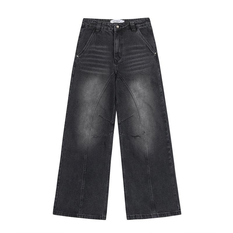 ・カテゴリ: ジーンズ・スタイル: ストリート系・生地: デニム・主な素材: 綿100%・フィット: ルーズフィット・シルエット: ストレート・丈: フルレングス・ウエスト: ミッドライズ・フロント: ジッパーフライ・特殊加工: ウォッシュ...