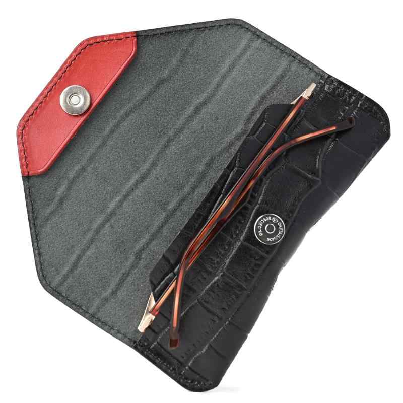 [ENTRAMBI] 日本製 栃木レザー メガネケース クロコ型押し 本革 牛革 エンボス 加工 レザー 眼鏡 ケース めがね メガネ メンズ レディース「大阪の職人のこだわりと技術」 大阪の堺にある小さな革工房の職人さんが丁寧に一つひとつ...