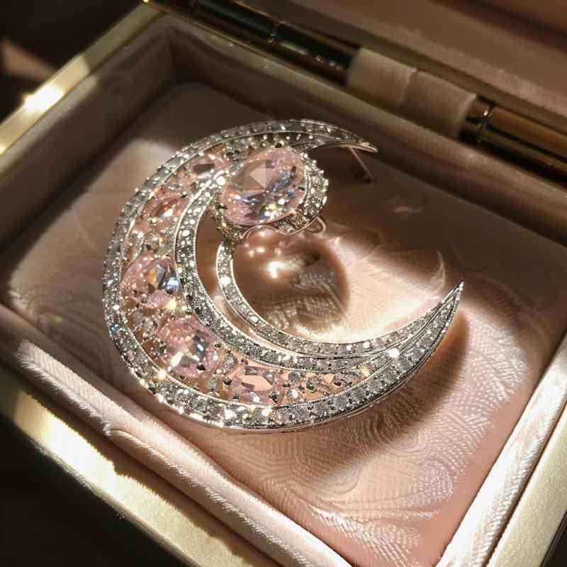 ・素材: 銅・加工: メッキ・用途: 記念、装飾、贈答・スタイル: クール・対象: 女性・種類: ブローチ・柄: 月