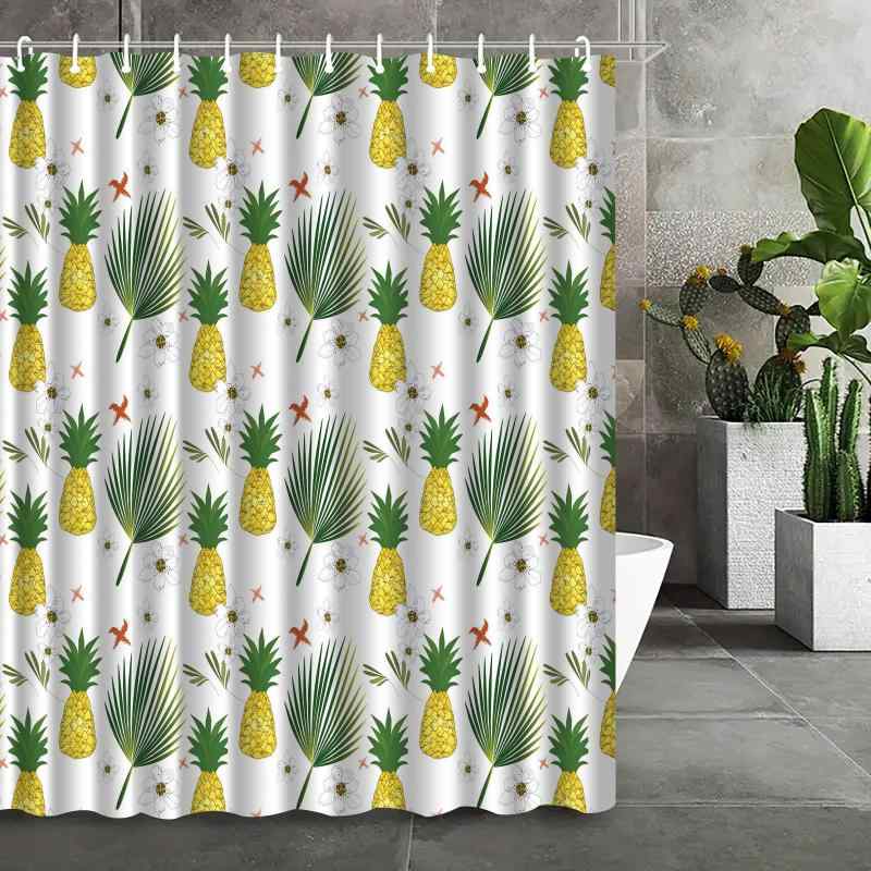 ・素材: ポリエステル・スタイル: フルーツ・柄: パイナップル・カテゴリ: 防水シャワーカーテン・特徴: 穴あけ不要・サイズ展開: 90×180cm, 120×180cm, 150×180cm, 180×180cm, 180×200cm