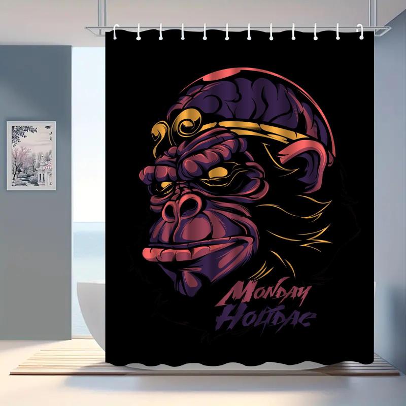 ・主な素材: ポリエステル・スタイル: アニマル・柄: ゴリラ・サイズ展開: 90cm×180cm, 120cm×180cm, 150cm×180cm, 180cm×180cm, 180cm×200cm・カテゴリ: 防水シャワーカーテン・取...